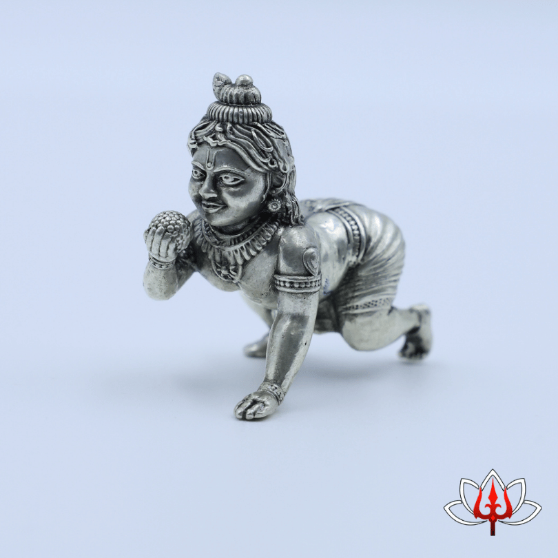Pure Silver Bal Gopal Idol – The Adorable Form of Lord Krishna – Trishul Silvers