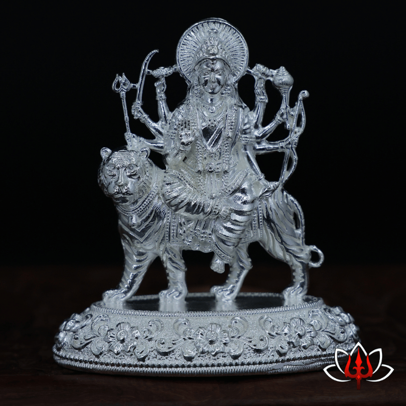 Pure Silver Maa Durga Idol – A Divine Creation – Trishul Silvers